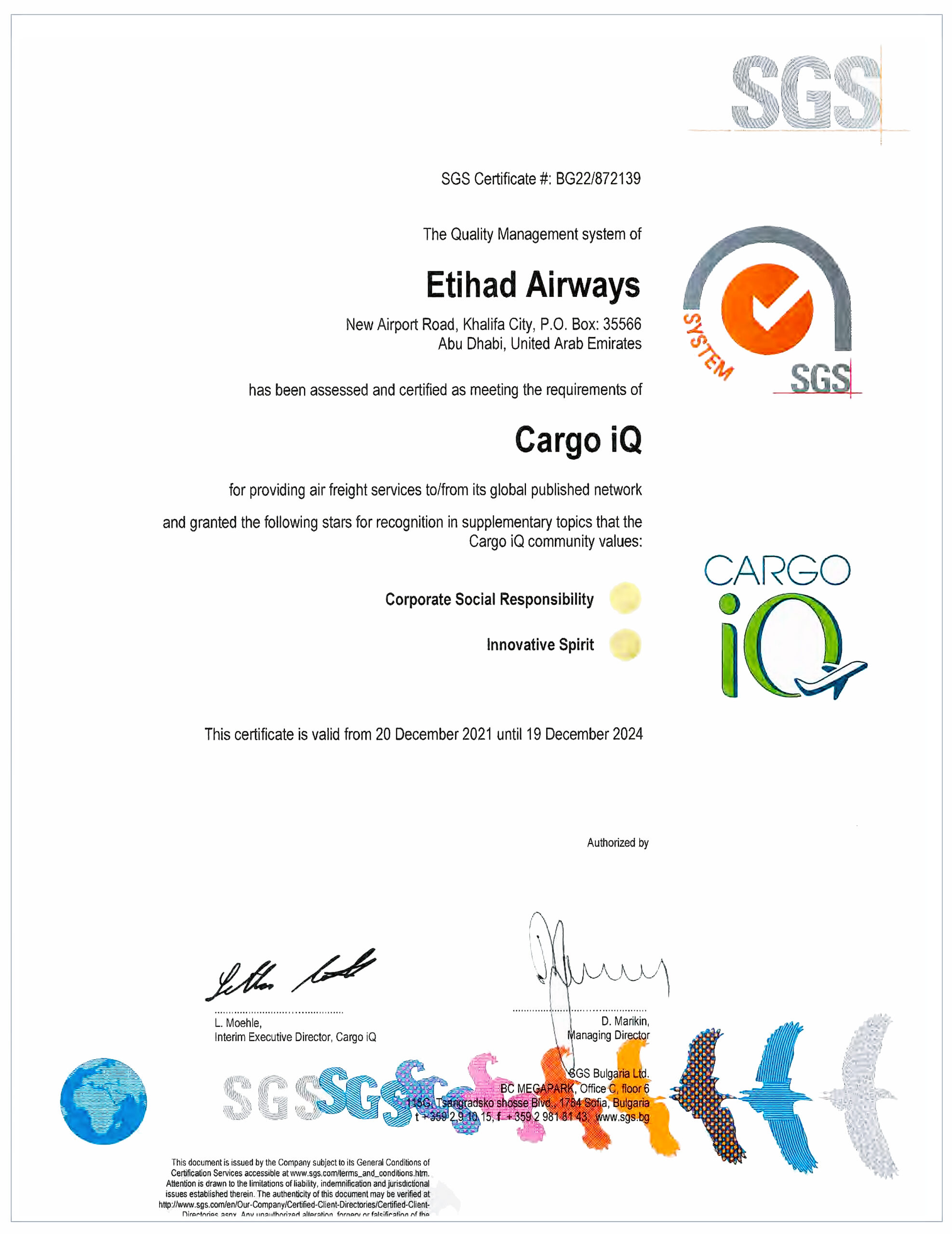 Etihad Cargo Achieves Cargo iQ Recertification for Its Global Network ...